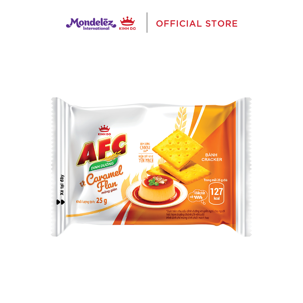 Bánh quy dinh dưỡng AFC vị caramel flan hộp 125g - MixASale