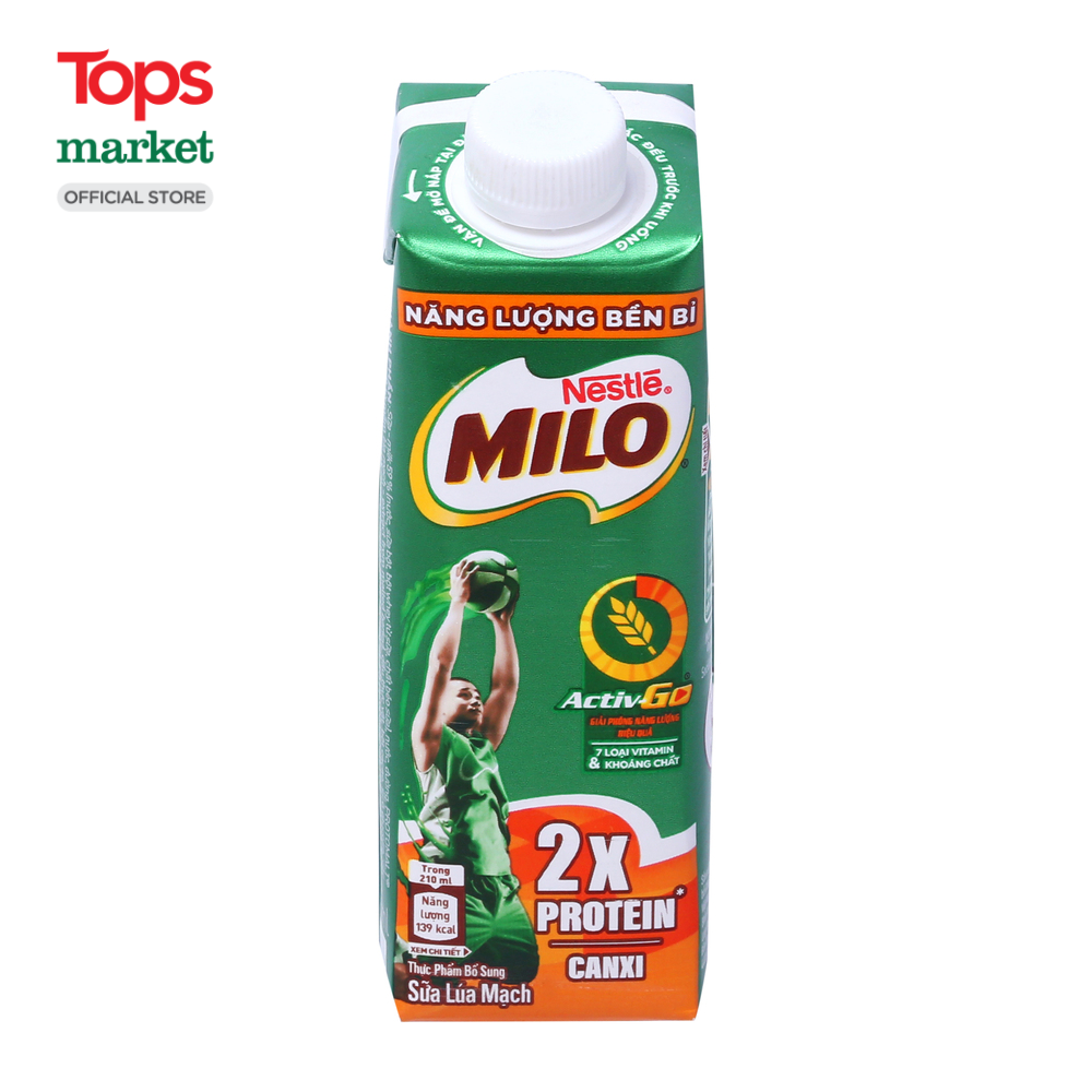 Thức Uống Lúa Mạch Nestlé Milo Teen Protein Canxi 210Ml - Siêu Thị Tops ...