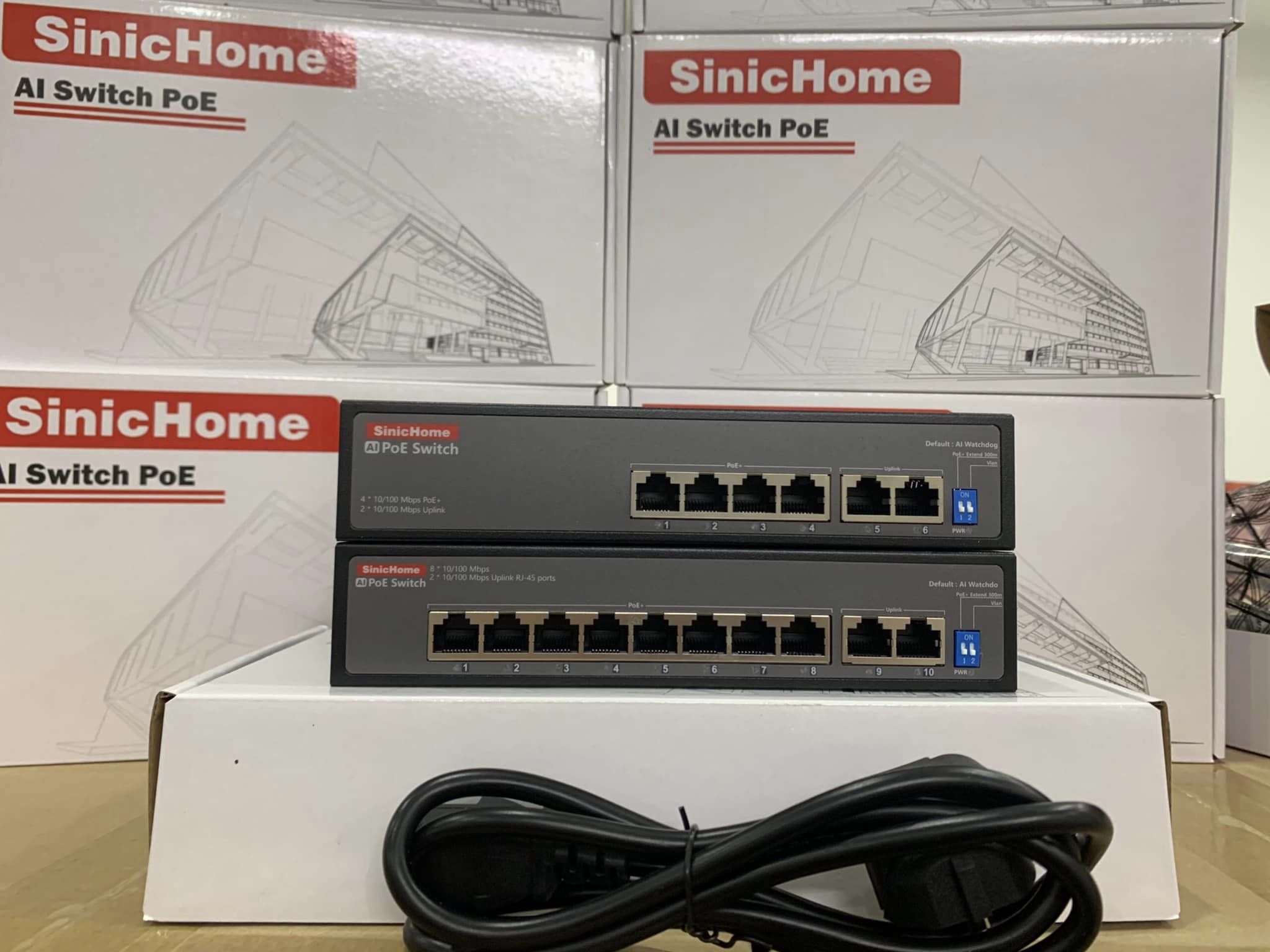 Switch 8 ports POE Sinic Home SN-5108P-E, 4 ports POE Sinic Home SN ...
