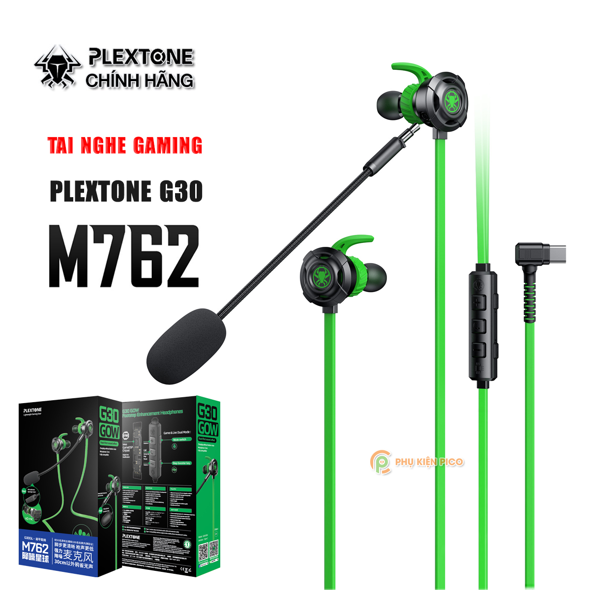 Tai nghe có dây gaming Plextone G20 Mark IV 3.5mm + Type C - Tai nghe ...