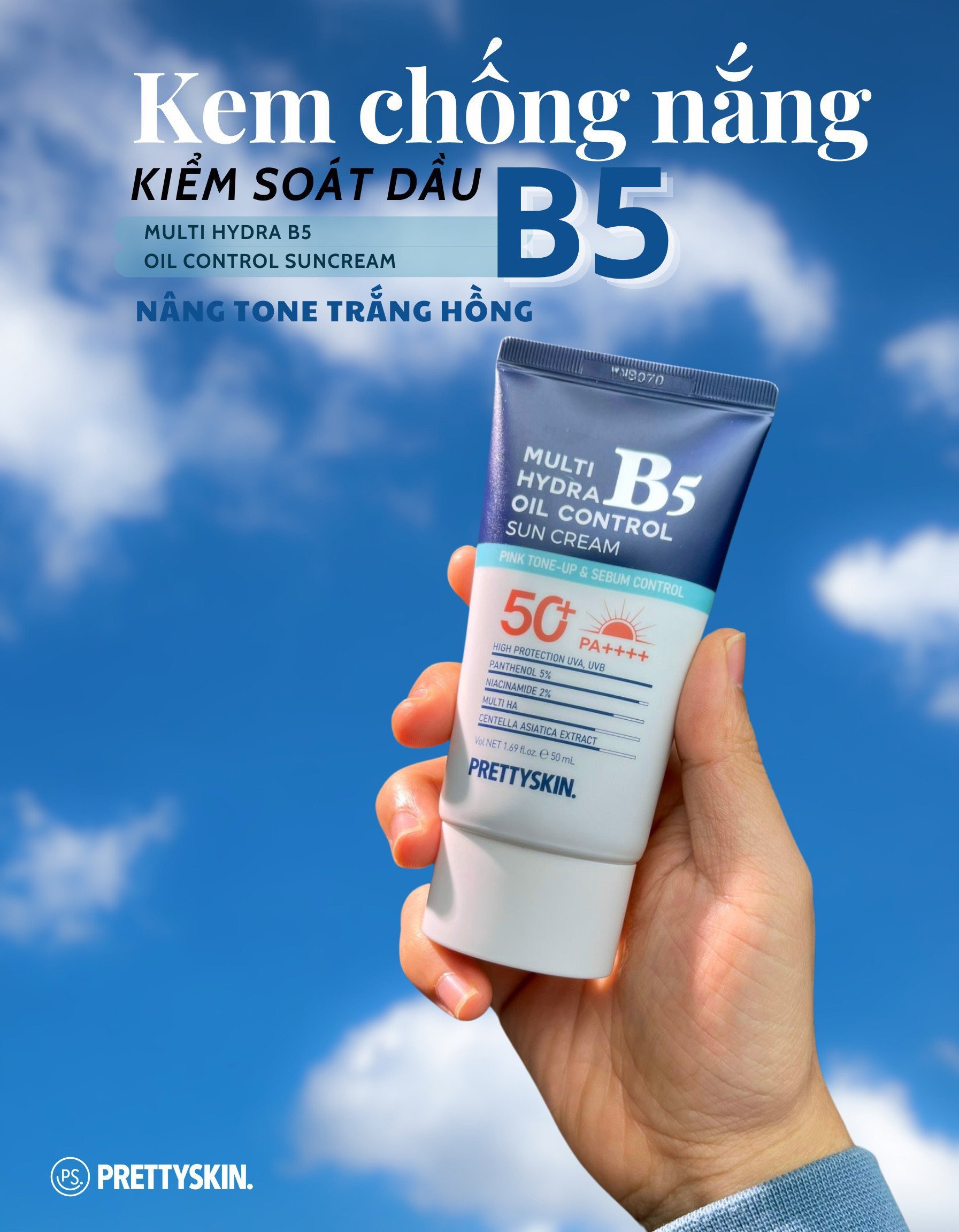 Kem chống nắng B5 Pretty Skin 70ml, kem chống nắng Hàn Quốc 7 màng lọc ...