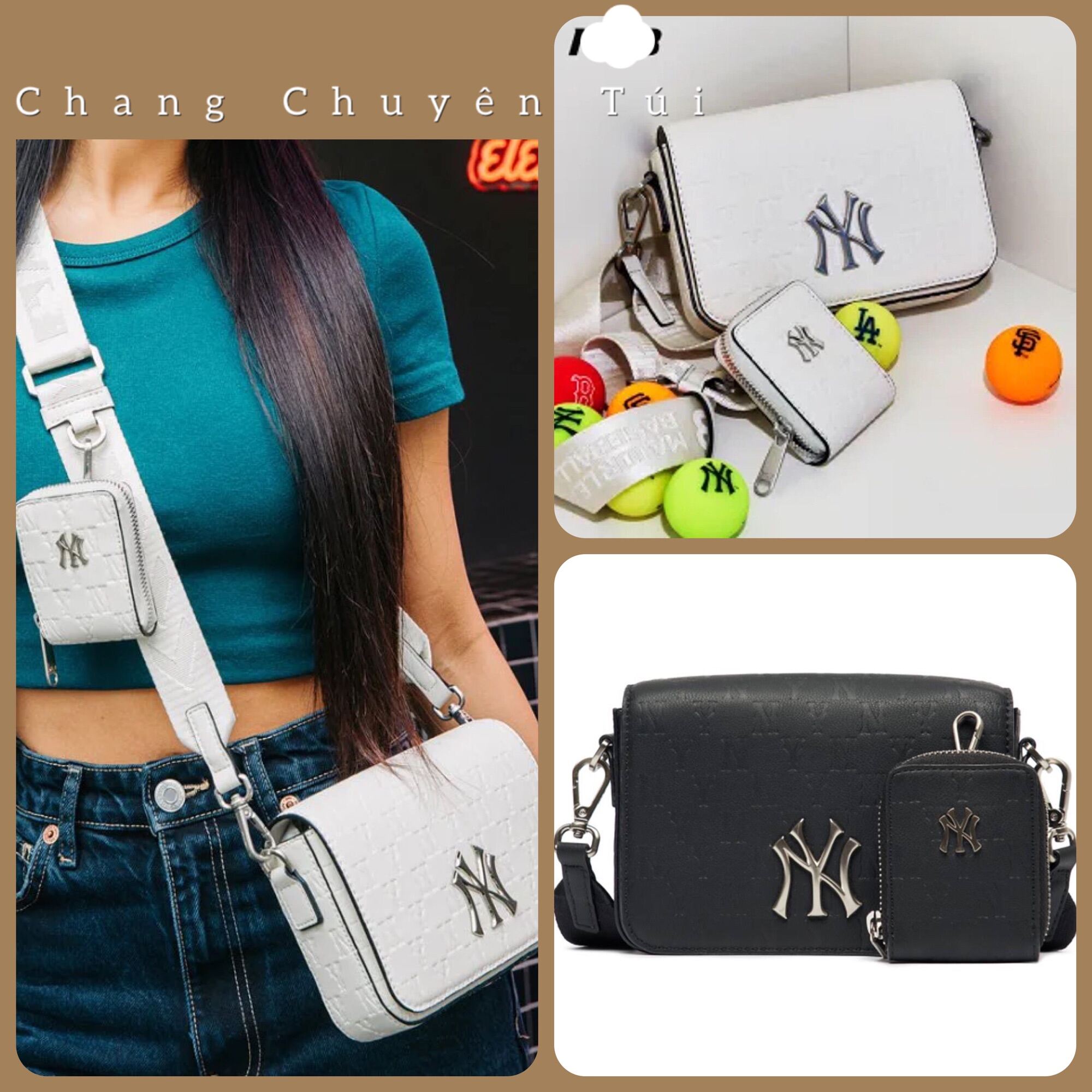 Full Tag code Túi đeo chéo MLb monogram mini 2 món sẵn 3 màu tqxk hàng ...