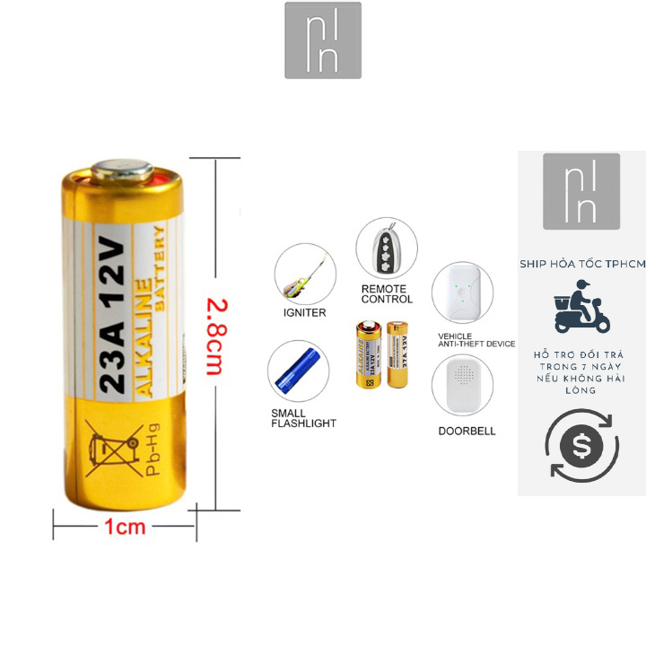 Pin A23 VINNIC A23 - 23A - L1028F 12V Dùng Cho Remote ô tô cửa cuốn ...