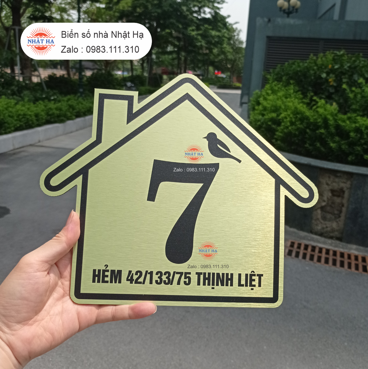 BIỂN SỐ NHÀ Alu Xước Vàng, Xước Trắng in UV nội dung, ngoài trời ...