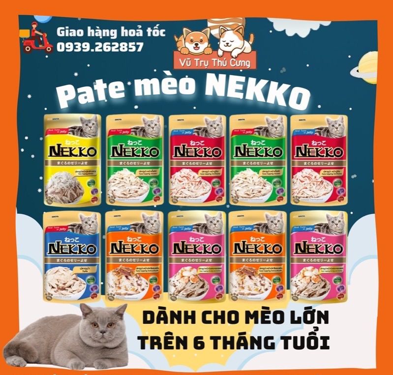 Pate NEKKO JELLY (Dạng Thạch) Cho Mèo Lớn - Đủ 8 vị - 70gr - [Nông Trại ...