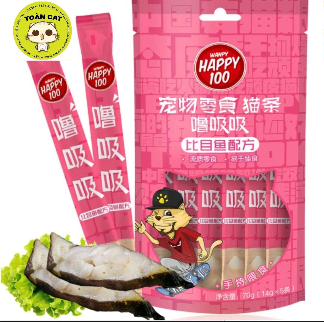Súp thưởng Wanpy Happy 100 cho mèo-Gói 5 thanh - MixASale