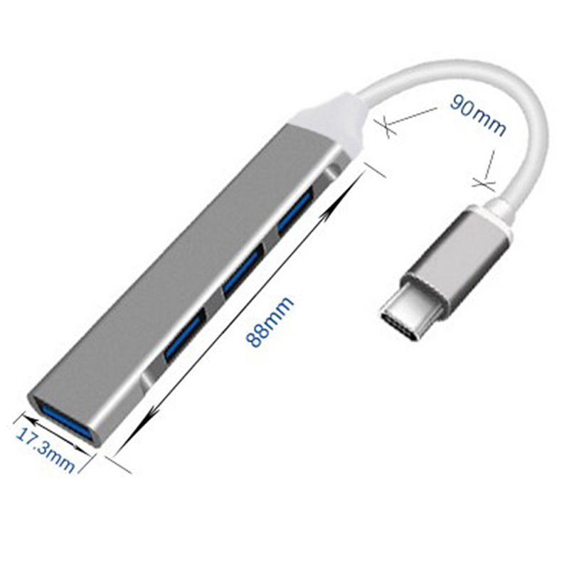Electronics Type C ฮับ USB C ความเร็วสูง4พอร์ต Multi Splitter Adapter ...