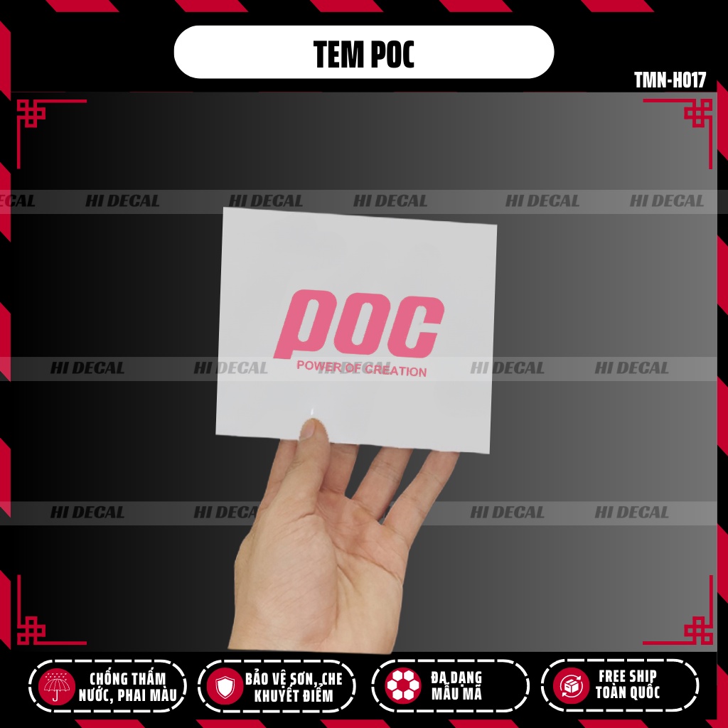 Tem deal sticker POC dán mũ bảo hiểm xe máy | TMN-H017 | Decal chống ...