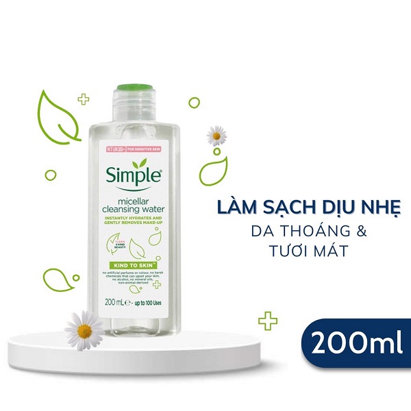 Nước Tẩy Trang Simple 200ml Làm Sạch Trang Điểm Vượt Trội & Dưỡng Ẩm Da ...