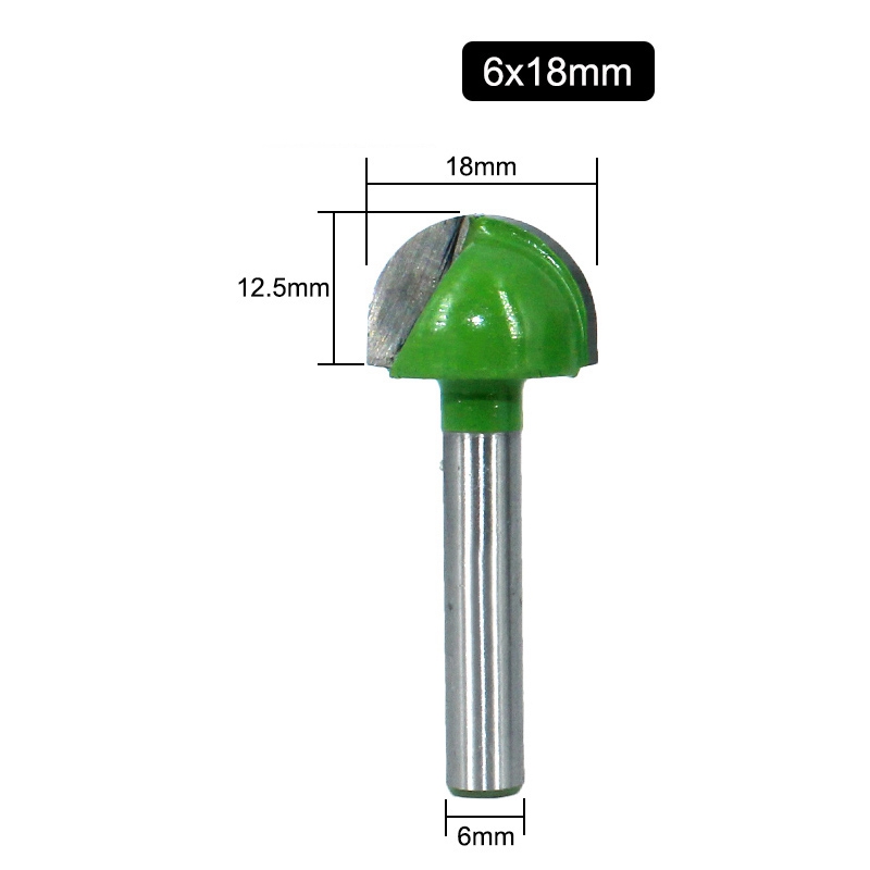 5Pcs 6Mm Shank Ball Nose Router Bits Set End Mill Round Cove Box Solid ...