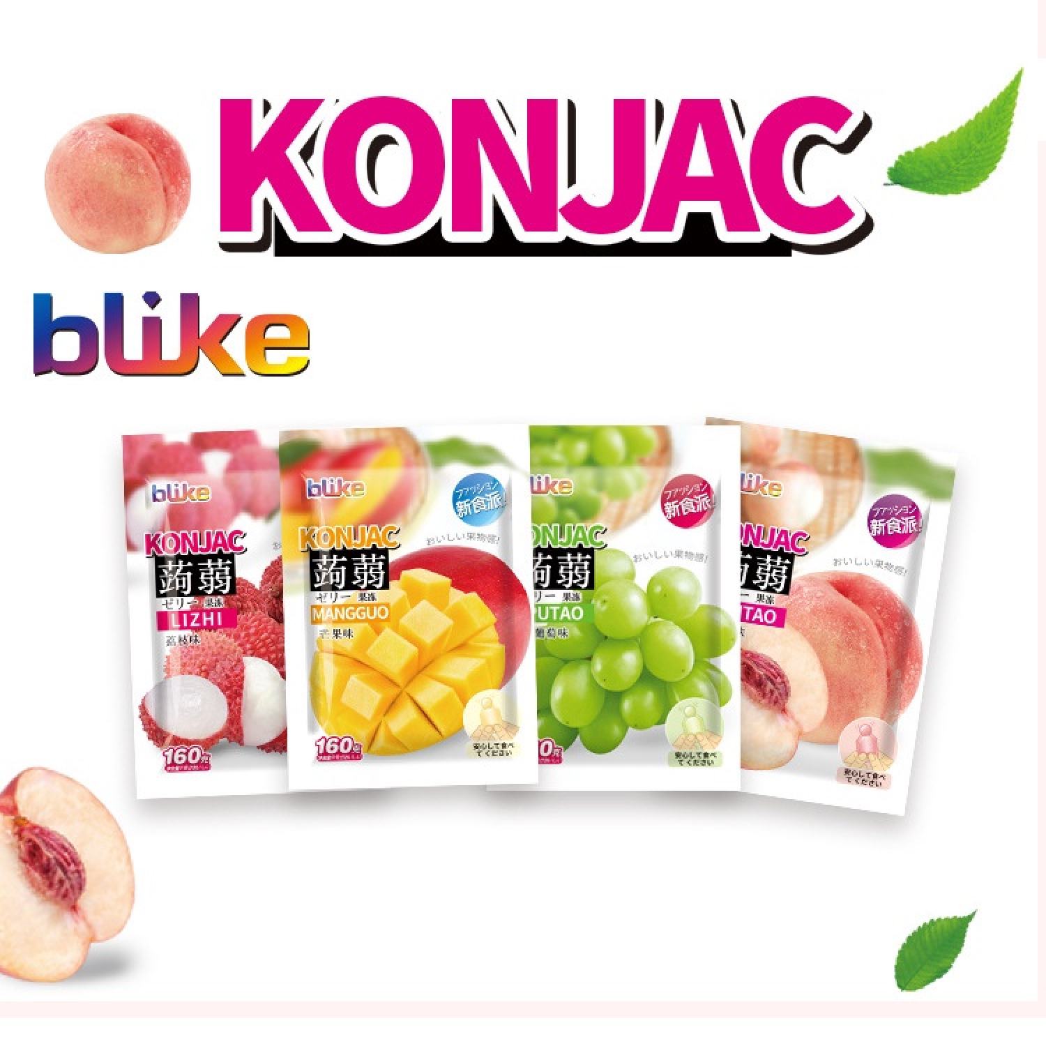 Thạch hoa quả Blike Konjac 4 vị gói 160g - MixASale