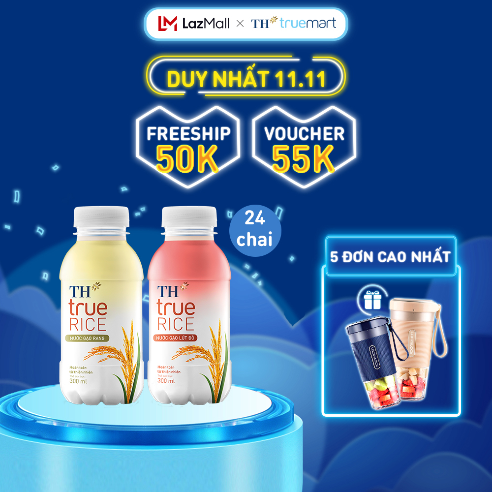Thùng nước gạo rang th true rice 300ml x 24 chai