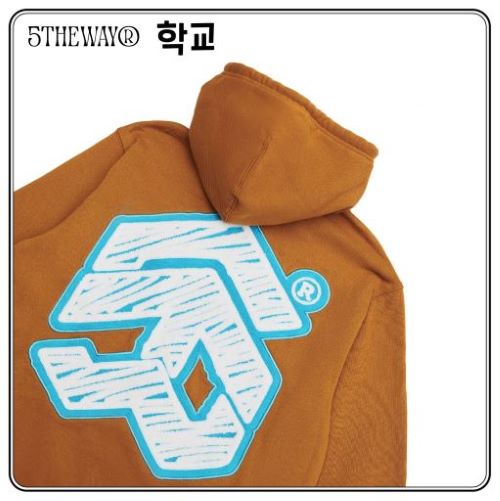 Áo Hoodie 5THEWAY sketch thêu xù màu Nâu CARAMEL - MixASale
