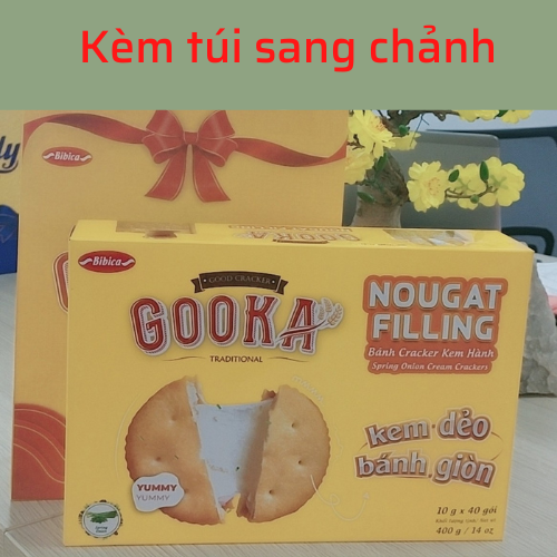 Bánh Gooka cracker Nougat Filling Hành HG 400g-Bibica kèm túi giấy ...