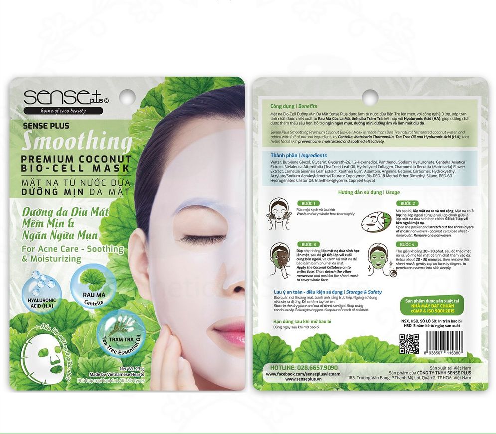 Mặt nạ sinh học cao cấp Sense Plus Premium Coconut Bio-Cell Mask (23g ...