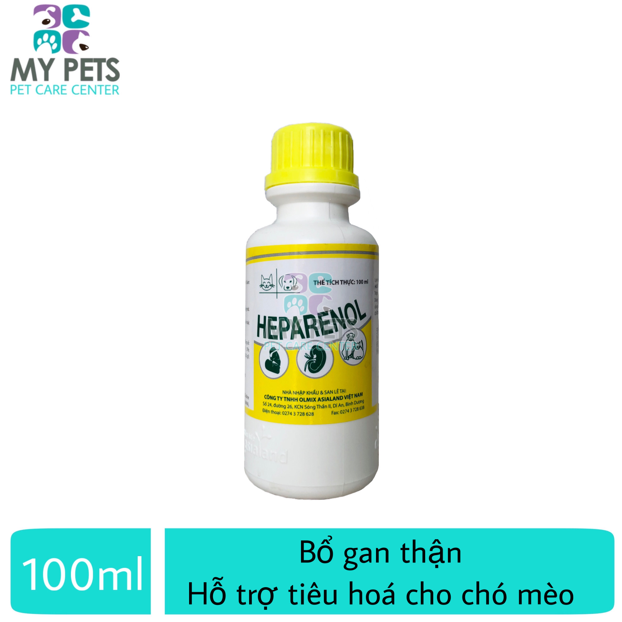HEPARENOL bổ gan thận hỗ trợ tiêu hóa cho chó mèo - Chai 100ml | Lazada.vn