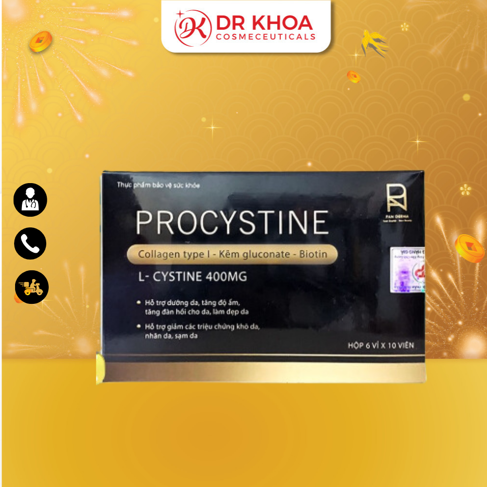 Viên uống đẹp da Procystine chứa L-Cystine 400mg hỗ trợ dưỡng trắng ...