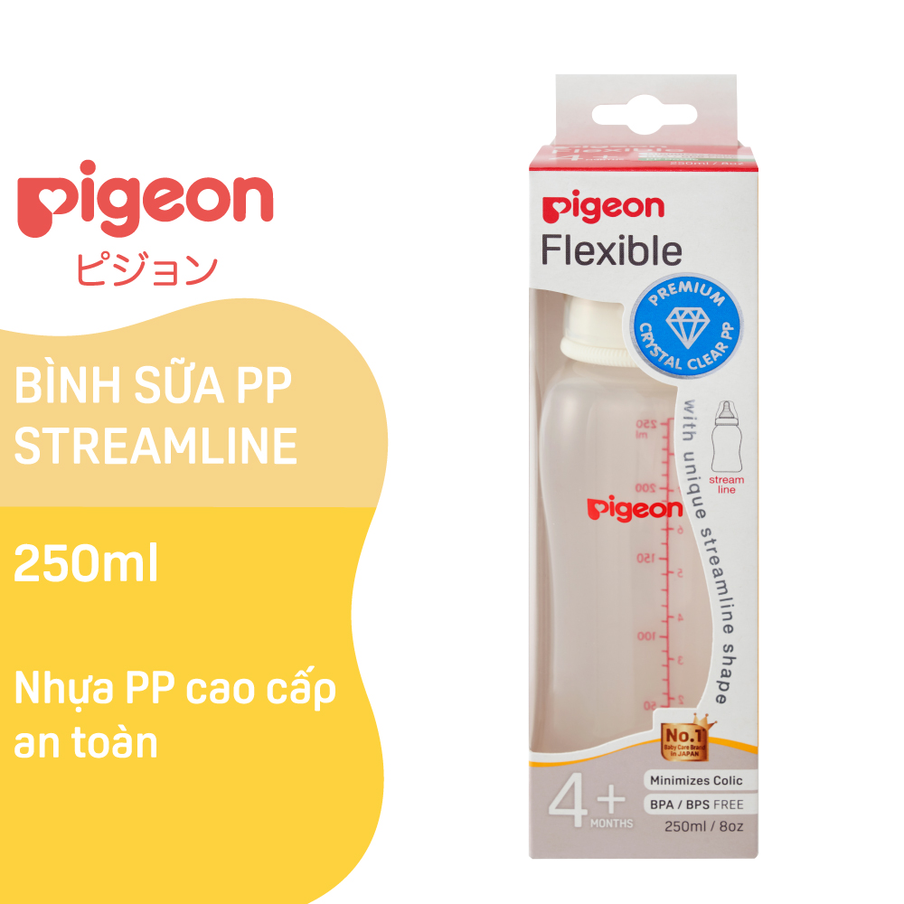Bình sữa cổ hẹp PP Streamline 240ml Pigeon (M) - 2022(NEW) - MixASale