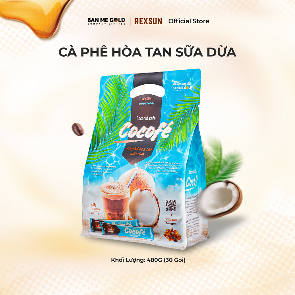 [TẶNG BÌNH GIỮ NHIỆT] Cà Phê Sữa Dừa Cocofe – Túi 480gr (30 Gói) - Cafe ...