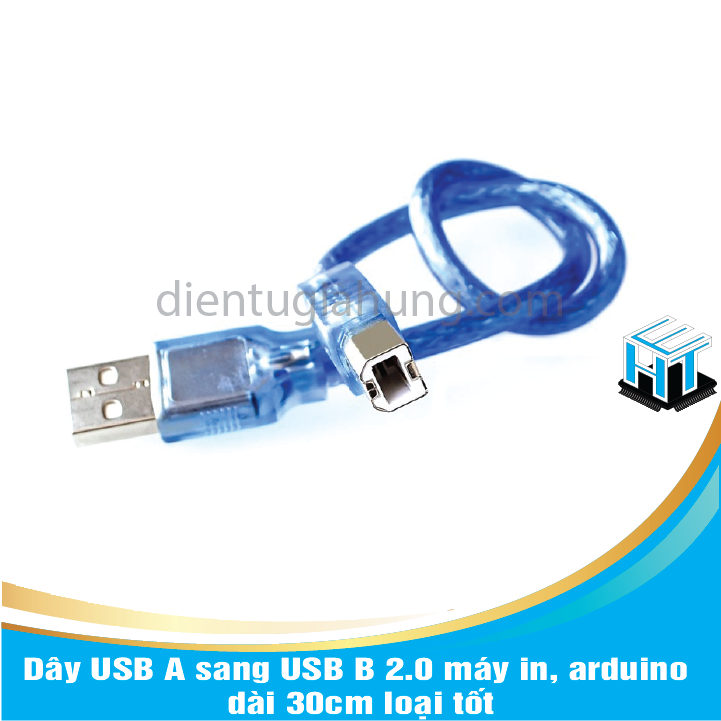 Dây USB A sang USB B 2.0 máy in, arduino dài 30cm loại tốt(1 Dây ...