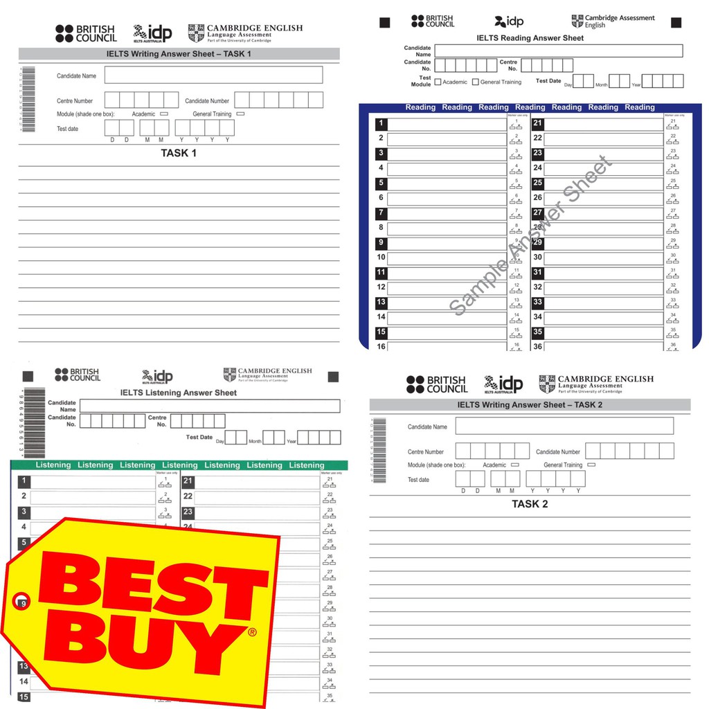 Bộ Answer Sheet chuẩn thi IELTS của IDP Australia để tự luyện tập ...