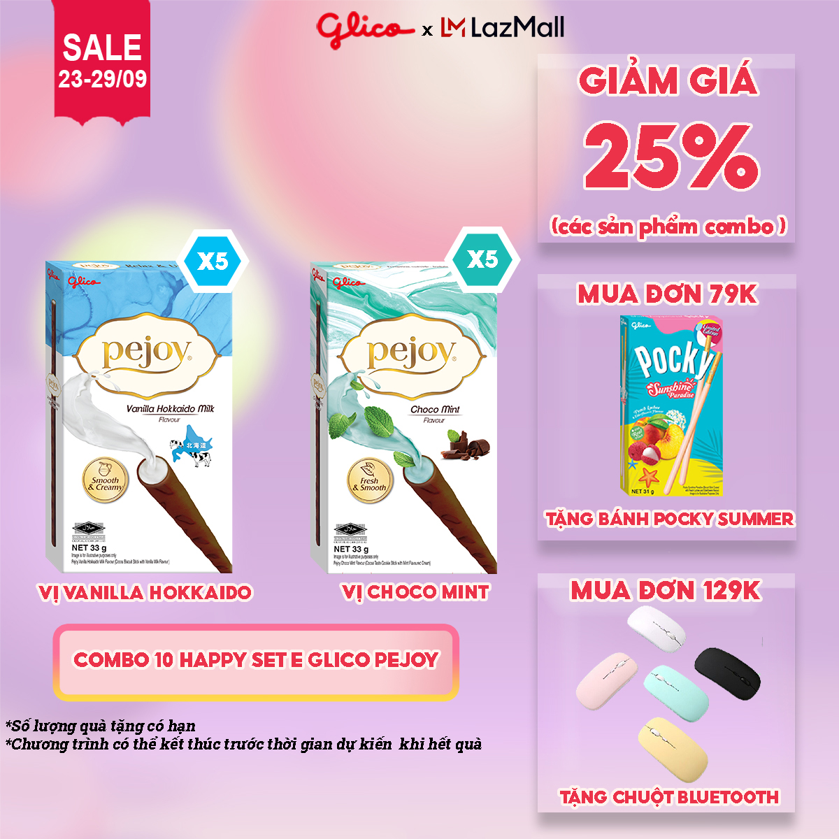 QUÀ 500k-30VC80k Happy Set E 10 hộp Bánh que nhân kem mix 2 vị cookie ...