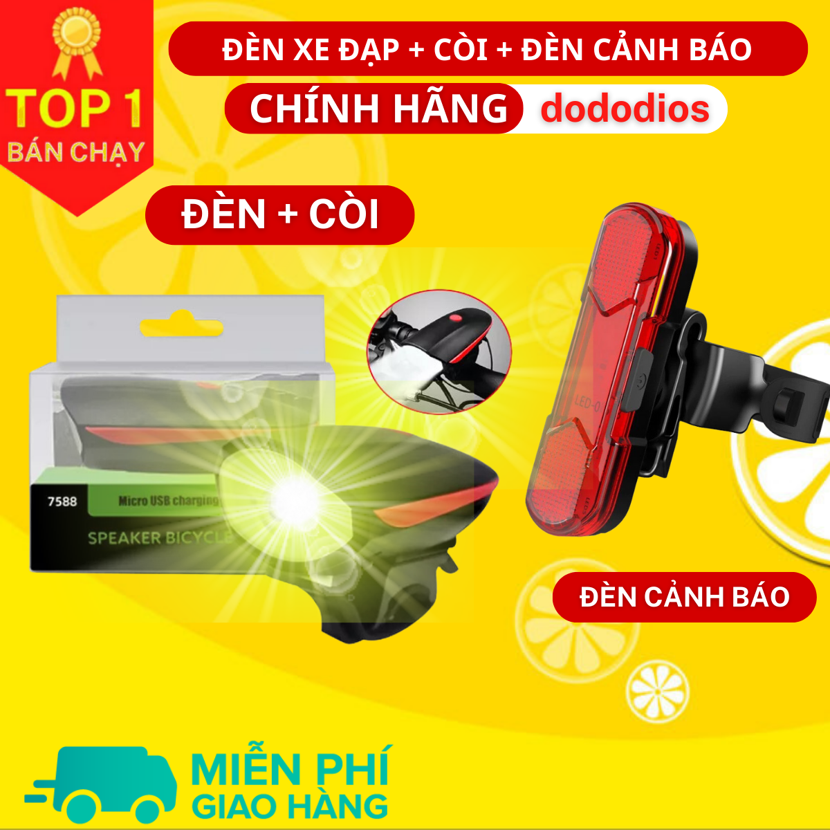 【Miễn Phí Vận Chuyển】phụ Kiện Xe Đạp Đèn Xe Đạp, Bộ Đèn LED Trước Và ...