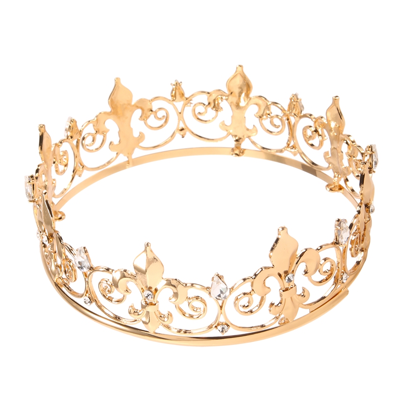 Royal King Crown for Men - Metal Prince Crowns and Tiaras, Full Round ...
