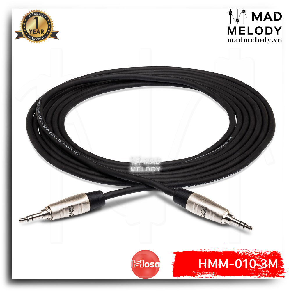 Hosa Pro Stereo Interconnect HMM-010 (REAN 3.5mm TRS - 3.5mm TRS) (3m ...