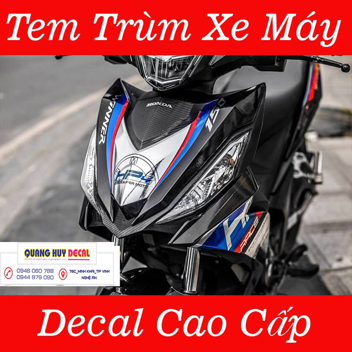 Tem trùm Winner đen xanh xám HP4 - Độ dán team trùm decal xe máy Winner ...