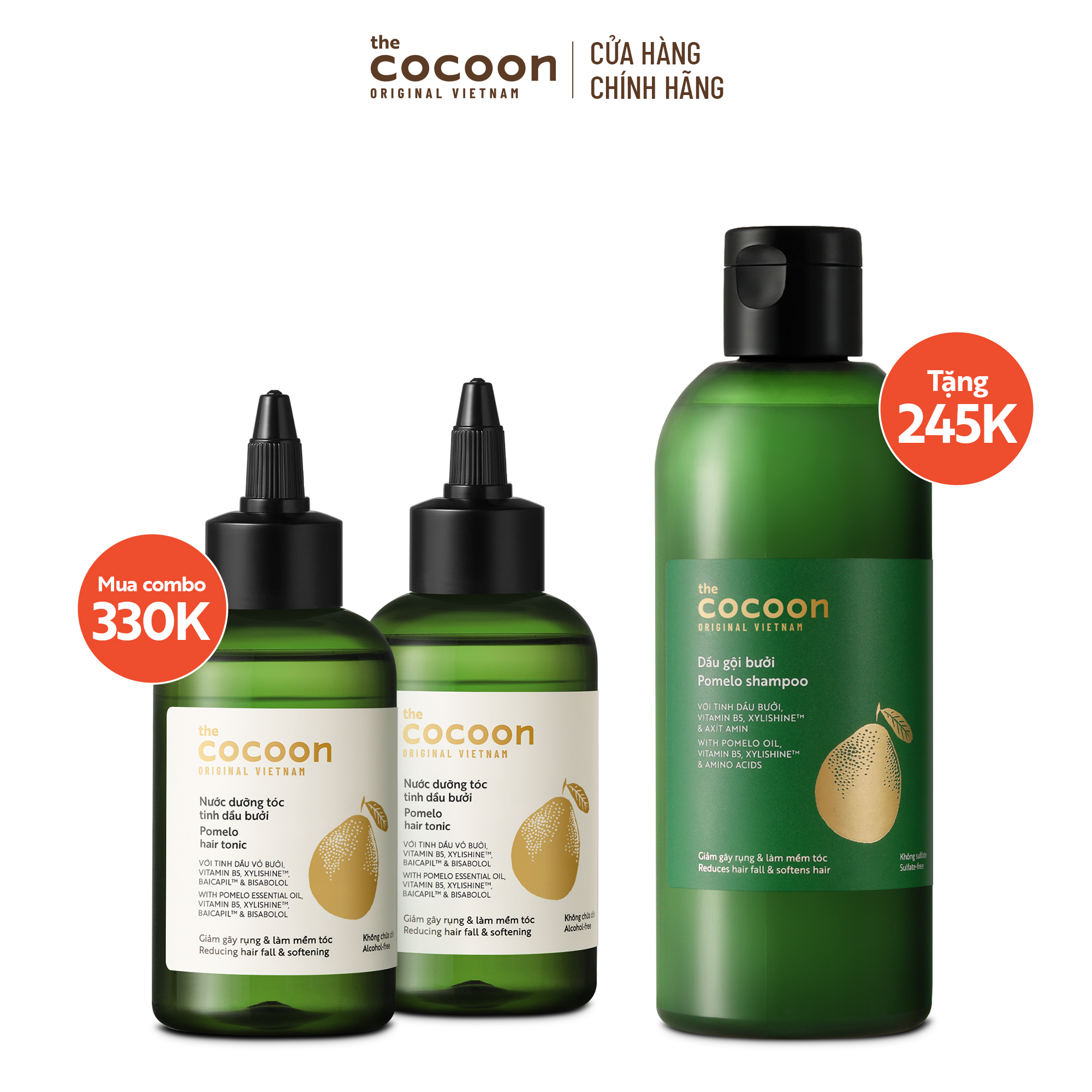 SPECIAL COMBO 2 chai Nước Dưỡng Tóc Tinh Dầu Bưởi Cocoon 140ml - tặng ...