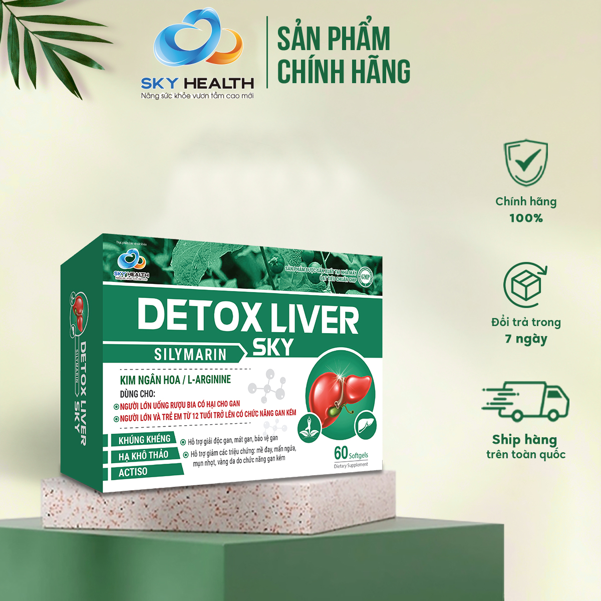 Giải độc gan DETOX LIVER SKY HEALTH làm mát gan, hạ men gan, tăng cường ...