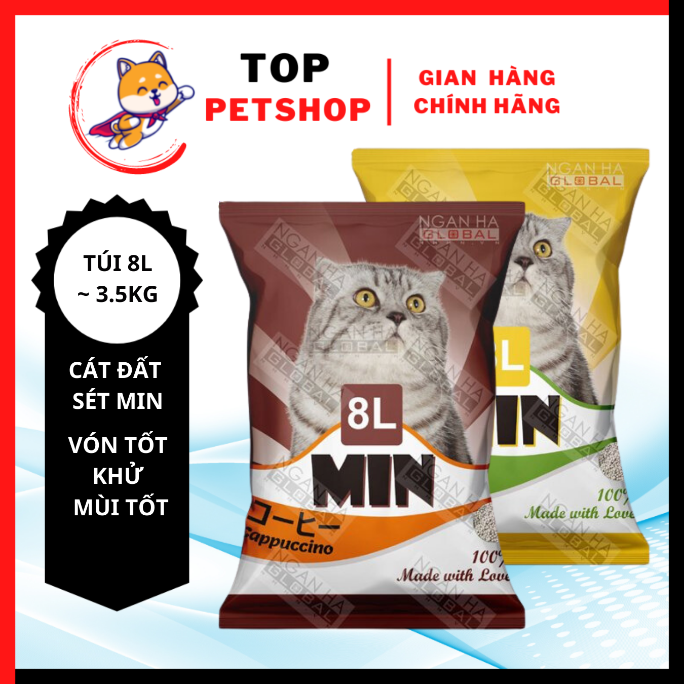 Cát vệ sinh cho mèo MIN 8L xuất sứ Nhật Bản BAO BÌ MỚI SHIP NHANH HCM ...