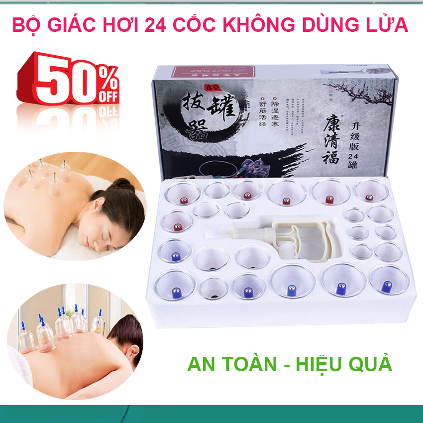 Bộ Giác Hơi Cao Cấp 24 Ống, Bộ Giác Hơi Bằng Nhựa, Giúp Loại Bỏ Độc Tố ...