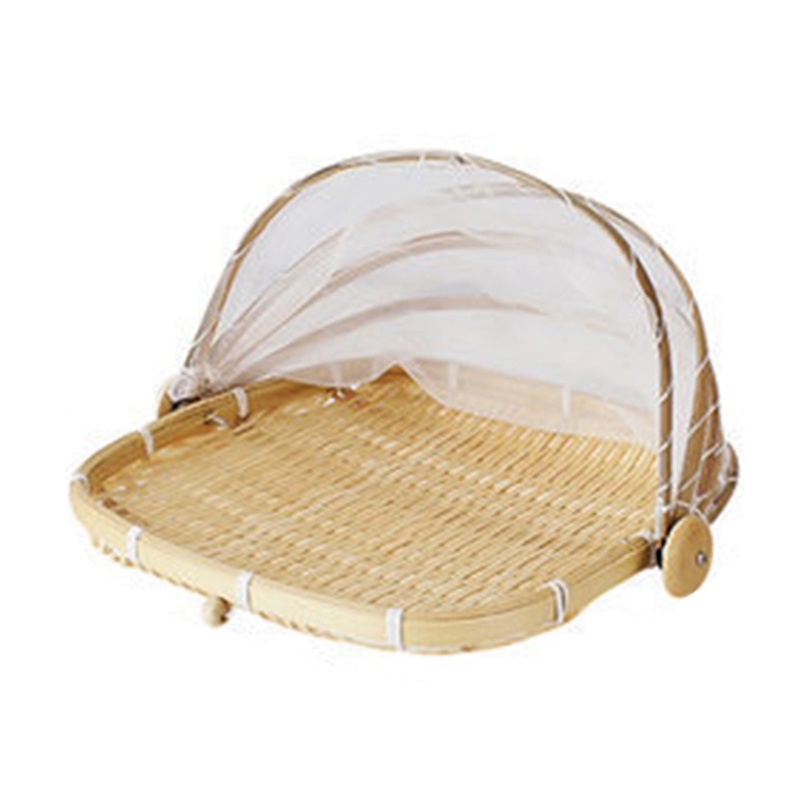Hand-Woven Food Serving Tent Basket Tray Fruit Vegetable Bread Storage ...