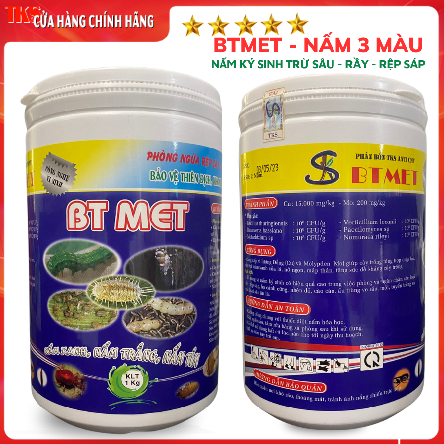 BTMET NẤM 3 MÀU 1Kg Ký Sinh Trừ Sâu Rầy Côn Trùng - Bột Hòa Tan | Lazada.vn
