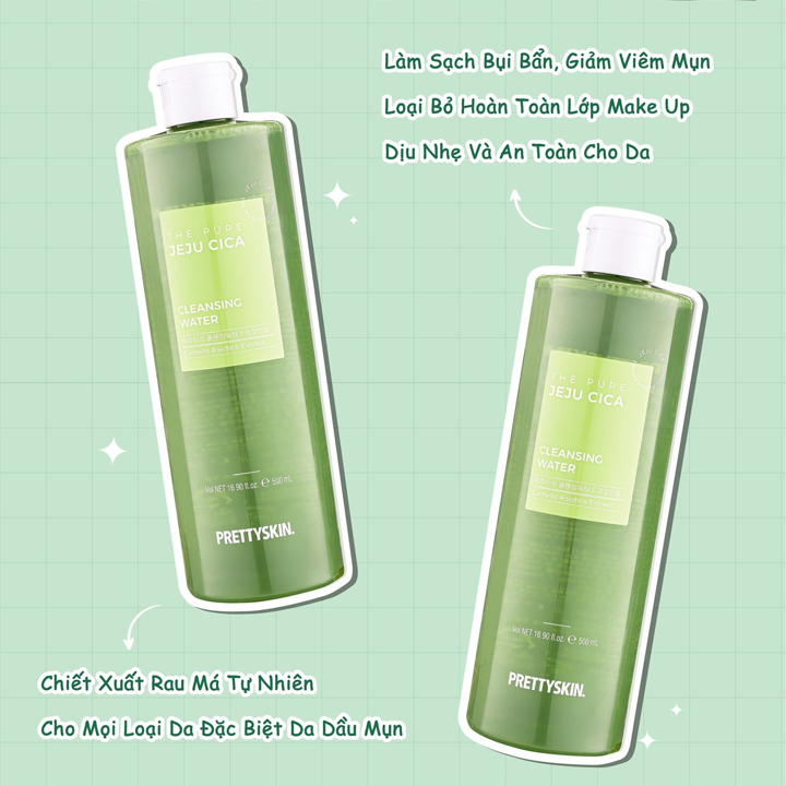 Nước tẩy trang Pretty Skin Hàn Quốc 500ml chiết xuất rau má tràm trà ...