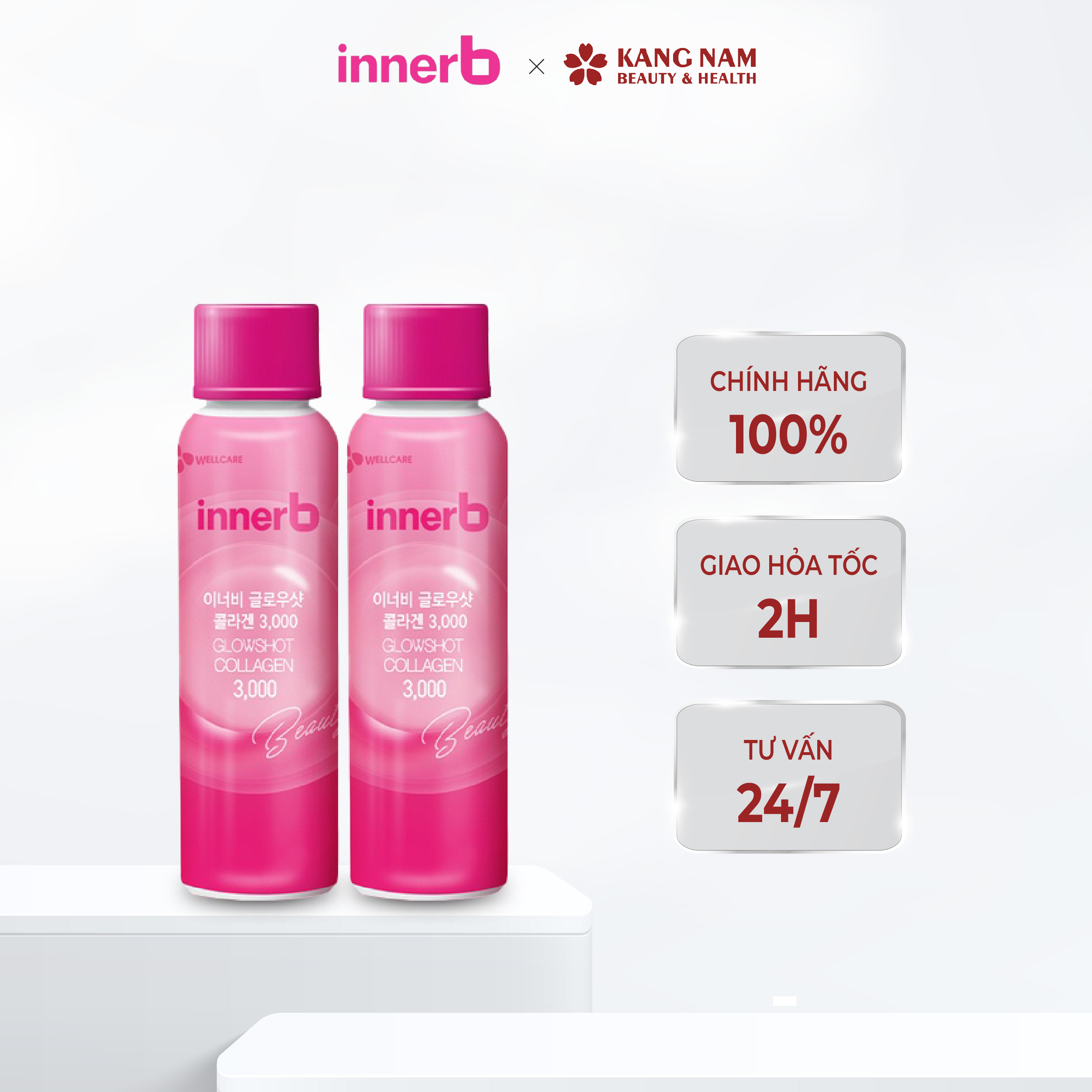 Nước uống Collagen InnerB Glowshot CJ (Hộp 6 chai) - MixASale
