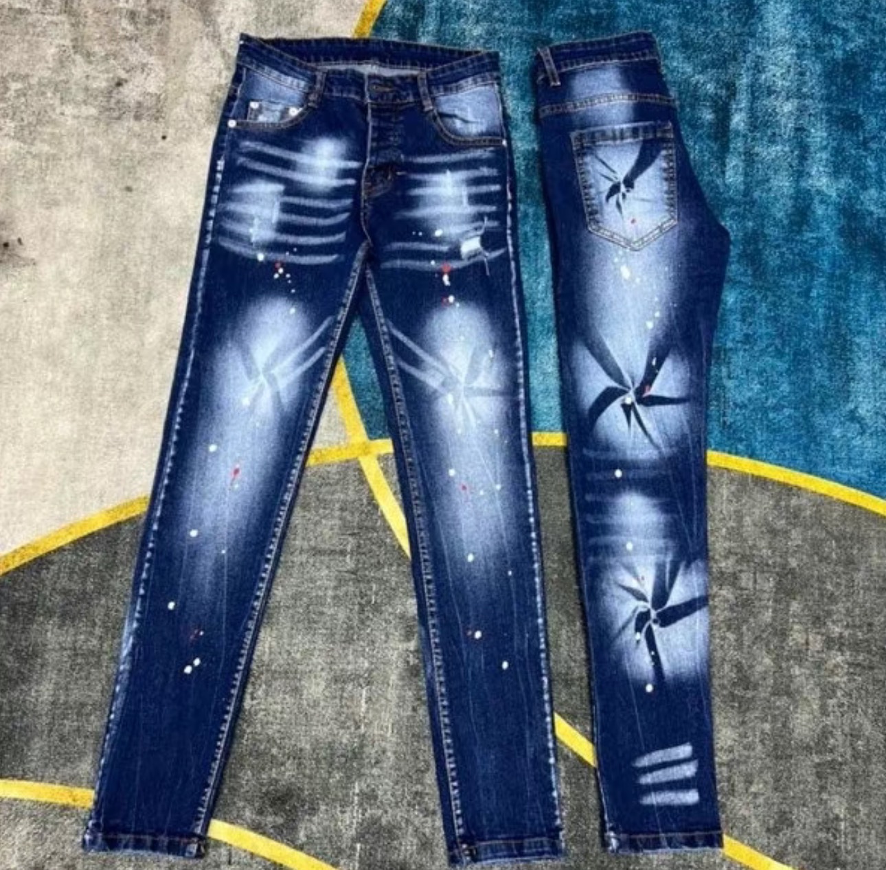 Quần jean nam loang màu cao cấp chất liẹu DENIM dày co dãn thiết kế trẻ ...