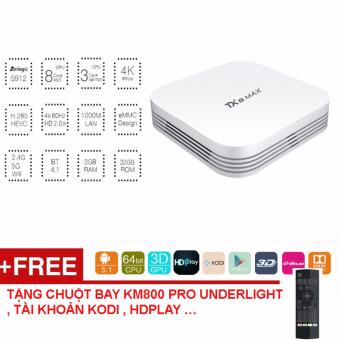 TV Box TX8 MAX RAM 3G/ ROM 32G , Android 7.1 tặng chuột KM800 under-light - Đầu phát Media ...