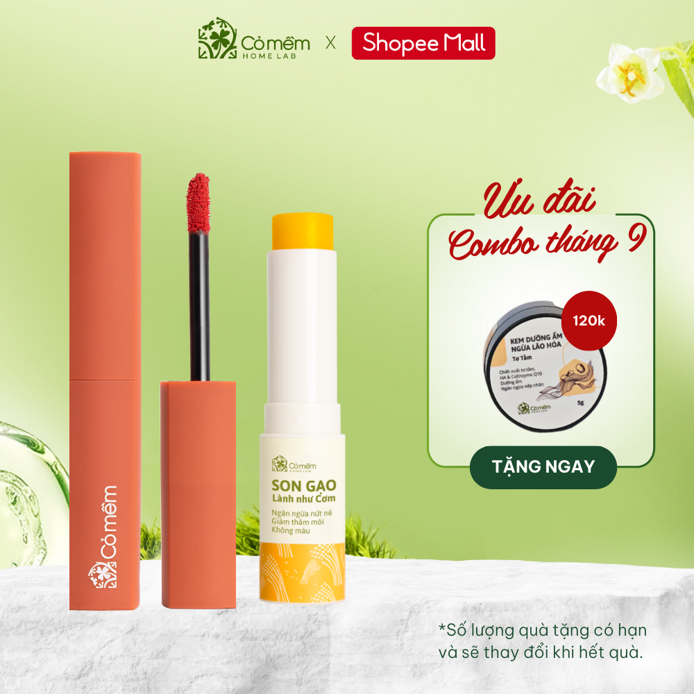 Combo Son Môi Táo Xinh Dưỡng Môi Cỏ Mềm - MixASale