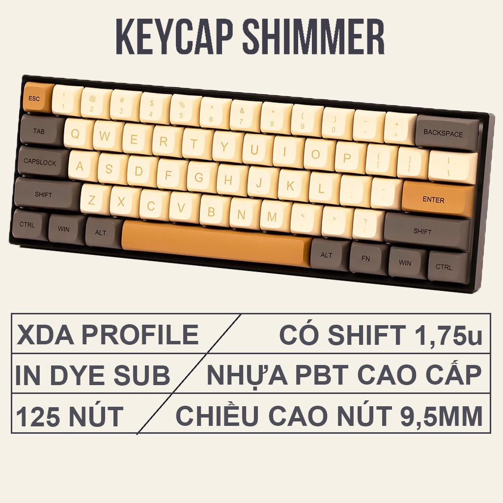 Keycap Shimmer Nhựa PBT Cao Cấp, Profile XDA, In DyeSub 125 Phím ...
