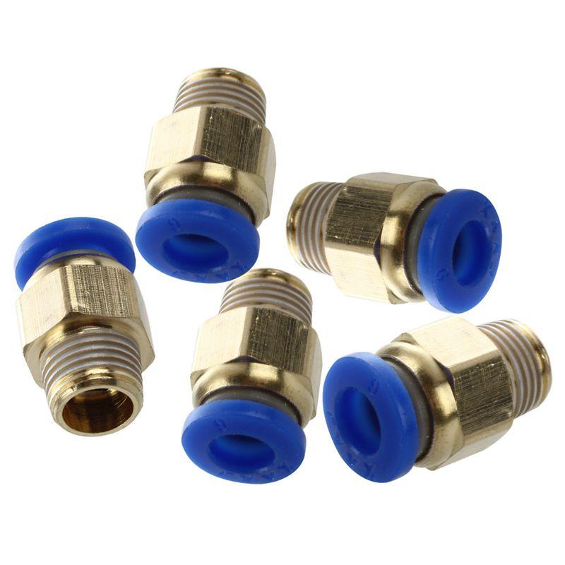 5 Pcs 1/8 PT Male Thread 6mm Push In Joint Pneumatic Connector Quick ...
