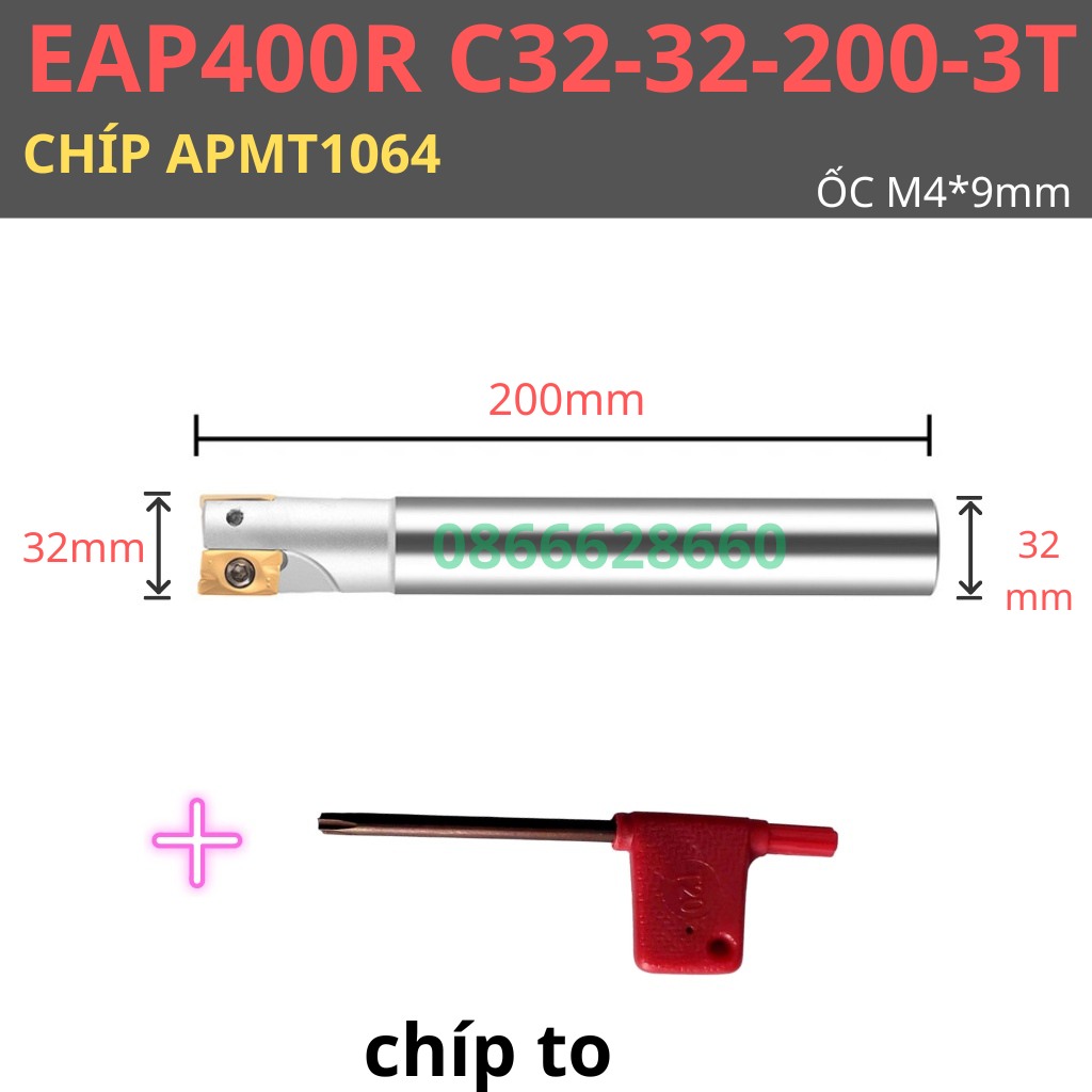 Cán dao gắn chip APMT1604,APMT1135,cán dao phay cnc, chip r0.8. | Lazada.vn