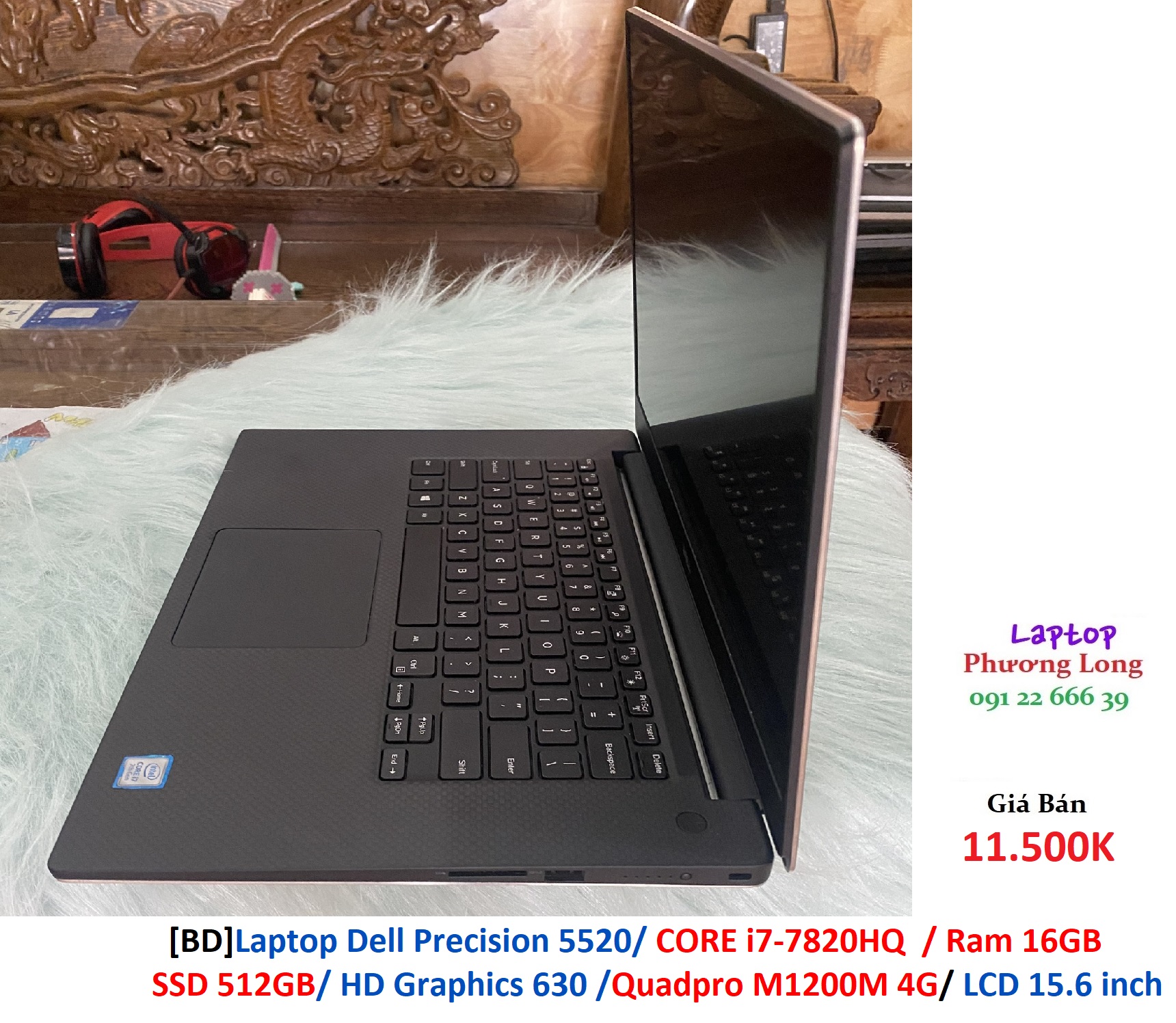 BDLaptop Dell Precision 5520 CORE i7-7820HQ Ram 16GB SSD 512GB HD ...