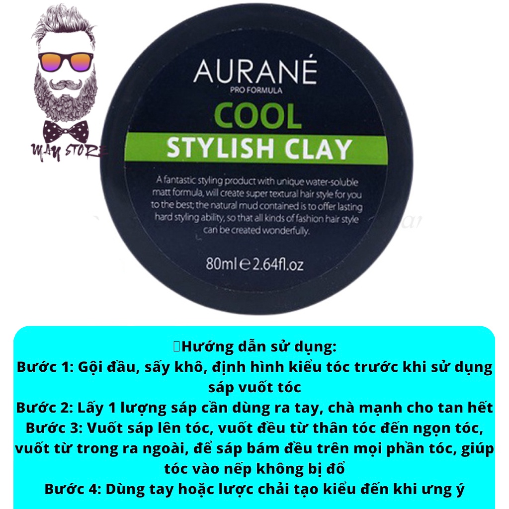 Sáp Vuốt Tóc Nam AURANÉ Cool Stylish Clay 80ml - Sáp Tạo Kiểu Tóc Nam ...