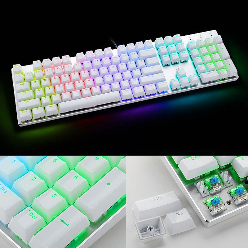 Keyboard Cap 104-Key Mechanical Keyboard Crystal Keycap Set Light ...