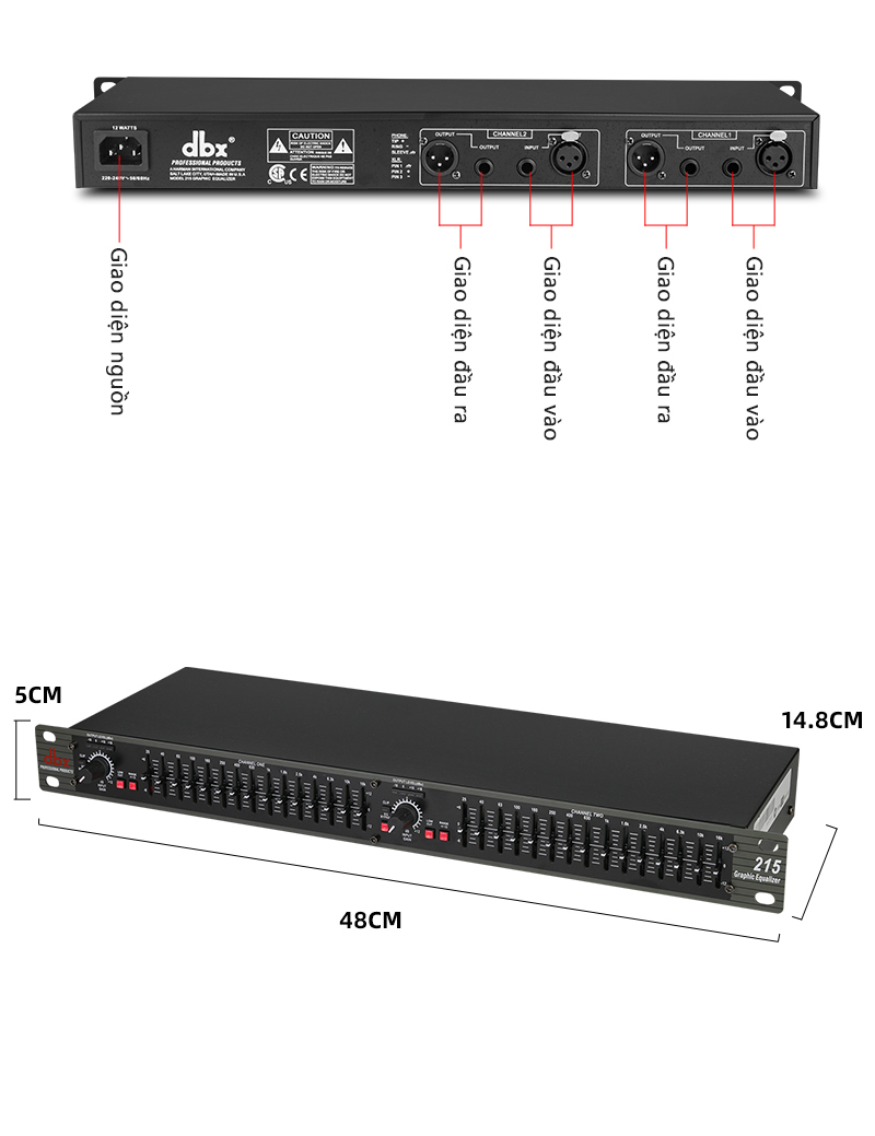 DBX 215 EQ equalizer Cao Cấp -2 Kênh- 30 Cần Chỉnh Bộ Lọc Xì Karaok ...