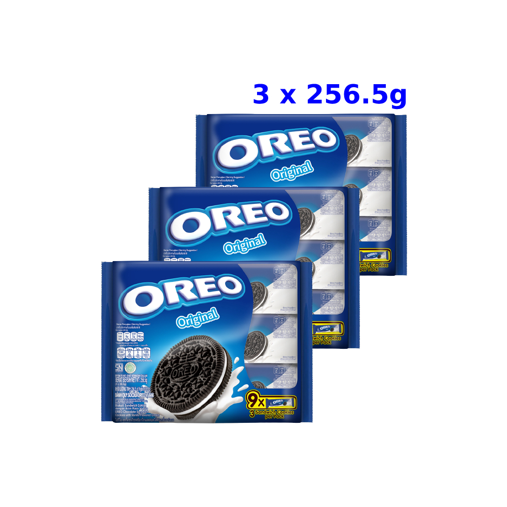 Combo 3 Khay Bánh Quy Sôcôla Oreo Vị Vani 3x256.5g - MixASale