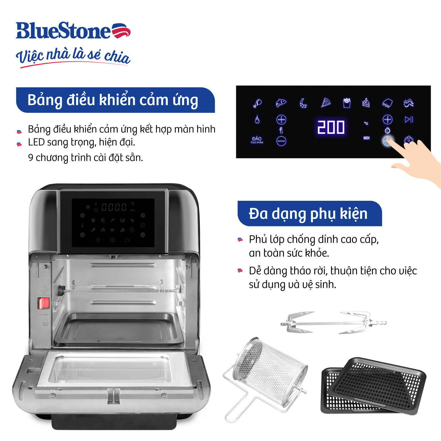 (Duy Nhất 9-10.9 - Quà Tặng Tự chọn) Nồi Chiên Không Dầu BlueStone AFB ...